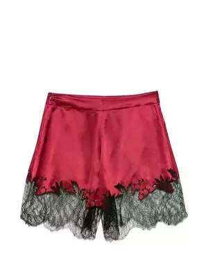 Carine Gilson Lace-trimmed Silk Shorts