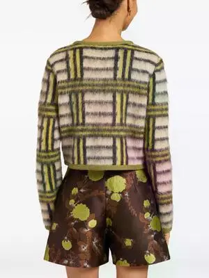 La DoubleJ Check-pattern Button-up Cardigan