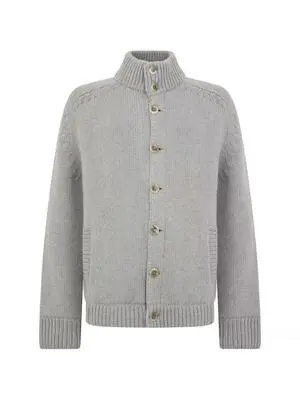 Herno High-neck Button-up Cardigan - Grey