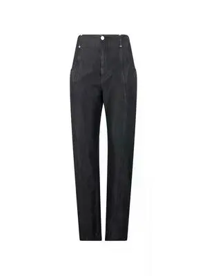 Alberta Ferretti Straight-leg Panelled Trousers - Black