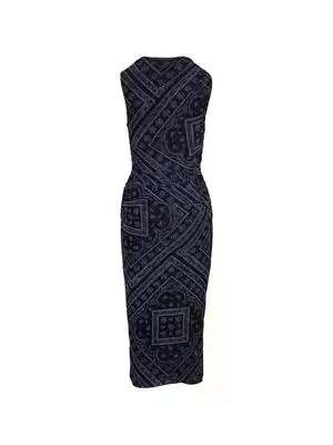 Veronica Beard Sylviani Paisley-print Ruched Midi Dress - Blue
