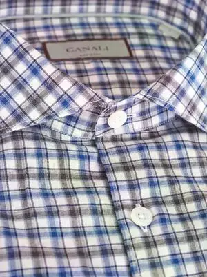 Canali Check-pattern Shirt - Blue