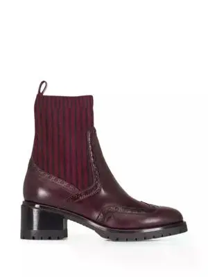 Santoni Ferret Brogue Detail Sock Ankle Boots