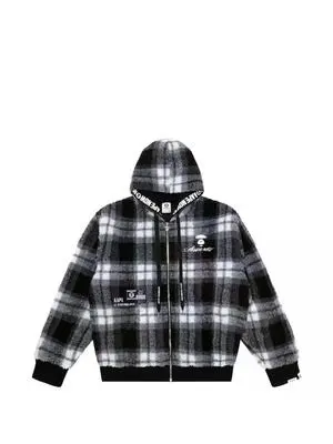 AAPE BY *A BATHING APE Plaid Zip-up Hoodie - Black
