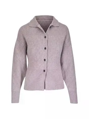 Le Kasha Ribbed-knit Button-down Cardigan