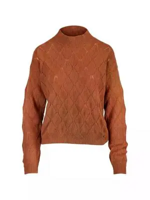 Kiton Diamond-pointelle Cashmere Mock Neck Sweater
