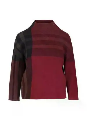 Akris Check-pattern High-neck Sweater