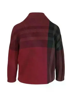 Akris Check-pattern High-neck Sweater