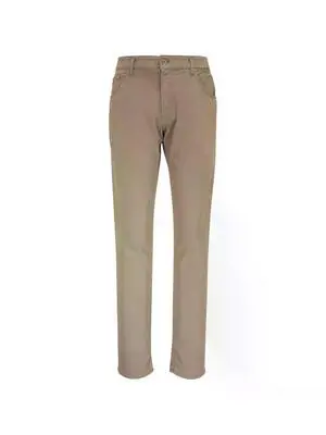 PT TORINO Logo Patch Straight Leg Trousers - Neutrals