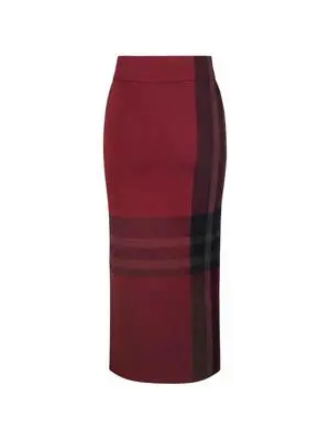 Akris Check-pattern Side-slit Midi Skirt