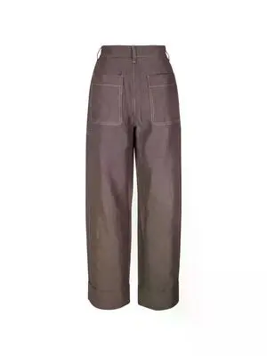 Lafayette 148 New York Contrast Stitch Turned-up Trousers