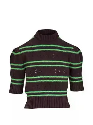 Marni Striped Pointelle-knit Cashmere Sweater