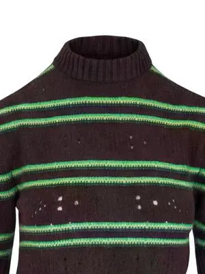 Marni Striped Pointelle-knit Cashmere Sweater