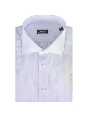 Zegna Check-pattern Long-sleeve Shirt - White