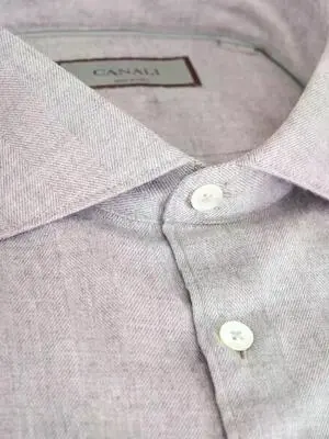 Canali Herringbone-pattern Shirt - Grey