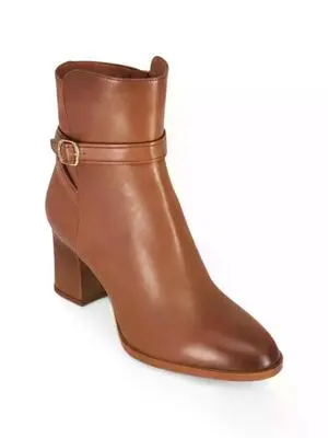 Santoni Buckle-strap Leather Ankle Boots