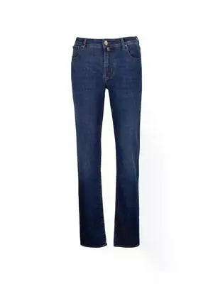 Jacob Cohen Slim-fit Contrast-stitch Jeans - Blue