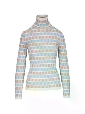 Akris Check-pattern Roll-neck Sweater