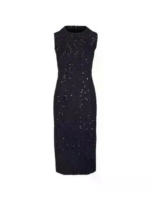 Akris Sequin Embellished Tweed Midi Dress