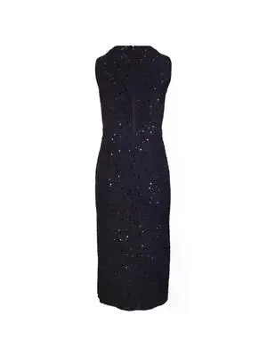 Akris Sequin Embellished Tweed Midi Dress