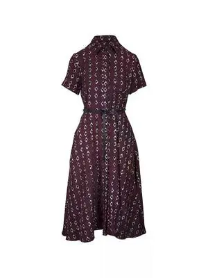 Altuzarra Geometric Print Silk Midi Dress