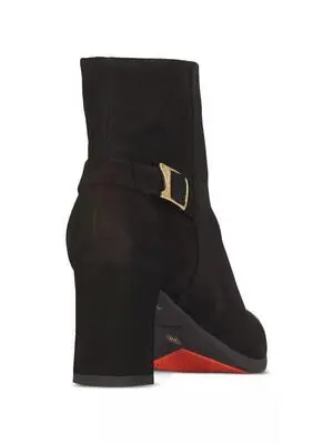 Santoni Elly Buckle-detail Pointed-toe Ankle Boots - Black