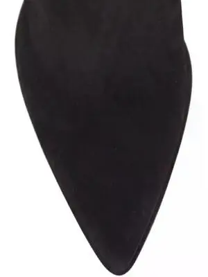 Santoni Elly Buckle-detail Pointed-toe Ankle Boots - Black