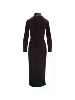Akris High-neck Belted Midi Dress