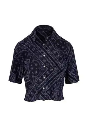 Veronica Beard Leandra Paisley-print Cropped Shirt