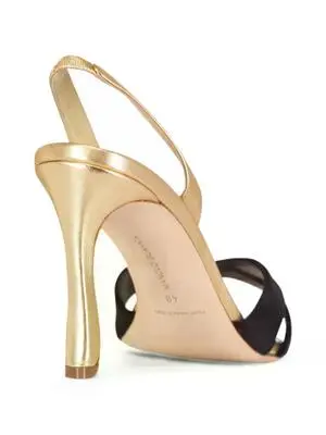 Manolo Blahnik Crossover-strap Slingback Sandals - Gold