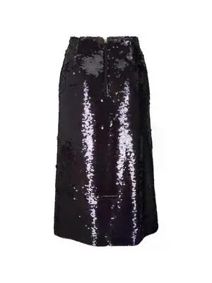 ODEEH Sequin-embellished A-line Midi Skirt