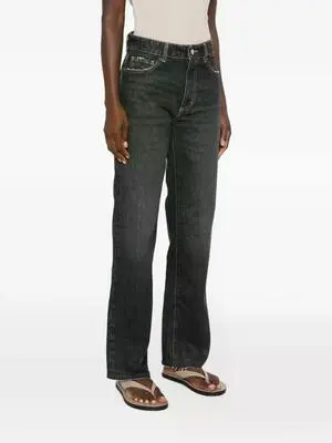 ICON DENIM LOS ANGELES Star-embroidered Distressed-finish Jeans