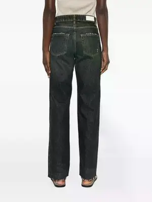 ICON DENIM LOS ANGELES Star-embroidered Distressed-finish Jeans