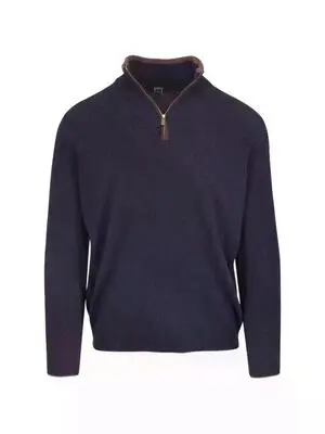 Fedeli Favonio Speckled Half-zip Sweater