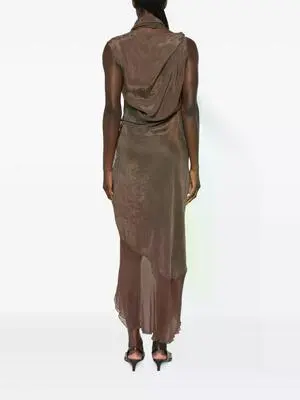 YEHUAFAN Asymmetric Draped Dress