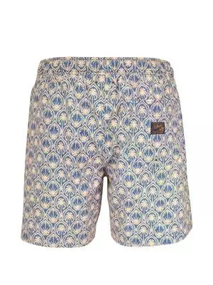 Faherty Brand Palm-print Drawstring Swim Shorts