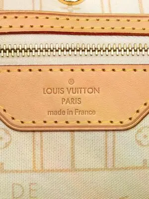 LOUIS VUITTON Damier Azur Neverfull Gm Tote Bag - White