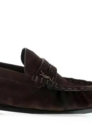 Saint Laurent Le Loafers Supple Suede Moc Toe