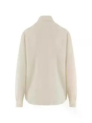 Saint Laurent Silk Crepe De Chine Lavallière Blouse - Neutrals