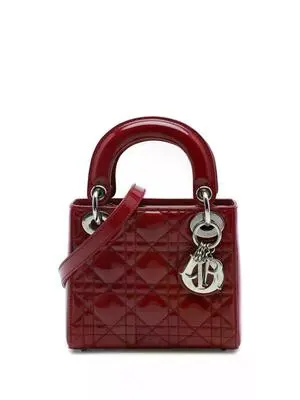 Dior 2014 Mini Patent Cannage Lady Satchel - Red