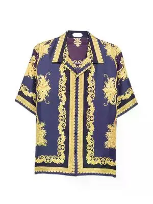 Versace Barocco-print Short-sleeve Shirt