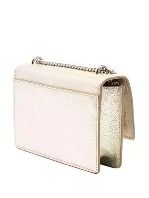 Saint Laurent Mini Metallic Calfskin Monogram Sunset Wallet On Chain Crossbody Bag - Gold