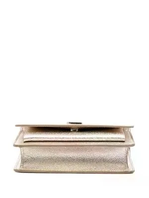 Saint Laurent Mini Metallic Calfskin Monogram Sunset Wallet On Chain Crossbody Bag - Gold