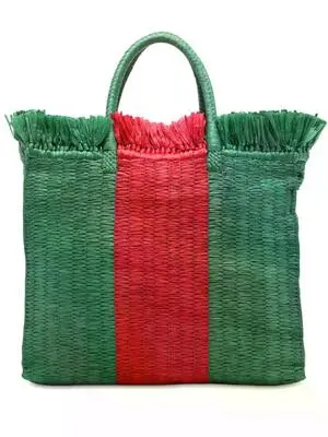 GUCCI Gucci Raffia Web Cestino Tote Bag