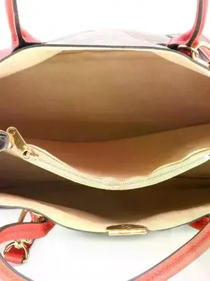 LOUIS VUITTON Monogram Canvas And Leather Tote Bag - Red