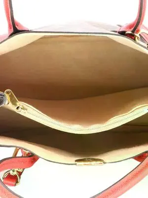 LOUIS VUITTON Monogram Canvas And Leather Tote Bag - Red