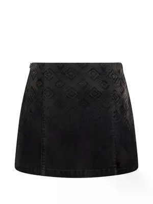 Alberta Ferretti Diamond-print Pleated Mini Skirt
