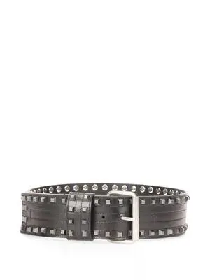 Alberta Ferretti Stud-embellished Leather Belt - Black