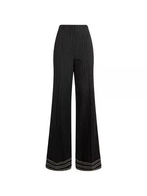 Alberta Ferretti High-waisted Wide-leg Pinstripe Trousers
