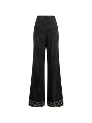 Alberta Ferretti High-waisted Wide-leg Pinstripe Trousers
